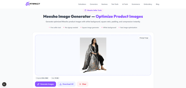 Meesho Low Shipping Cost Image Generator – Free Online Tool | AtraKit